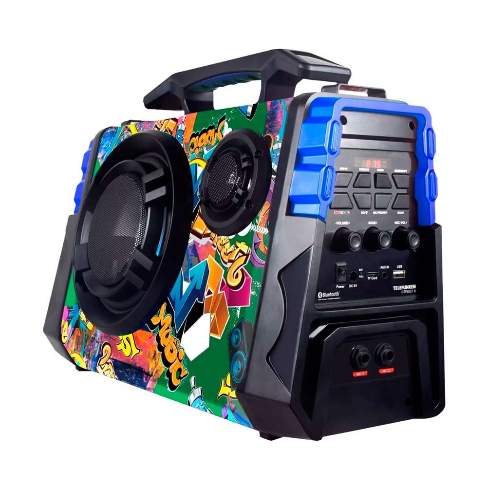 Parlante Portátil Telefunken Street 6 Bluetooth Mic Mp3 Led