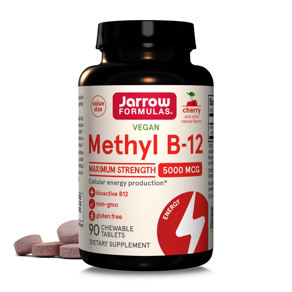 Suplemento de metil B-12 de Jarrow Formulas, 5000 mcg, 90 tabletas