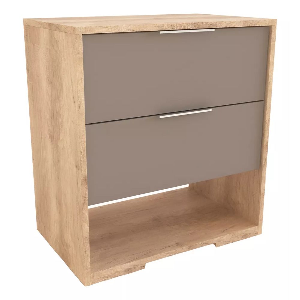 Mesa De Luz Duo - Roble Nebraska Natural-Gris Cubanita