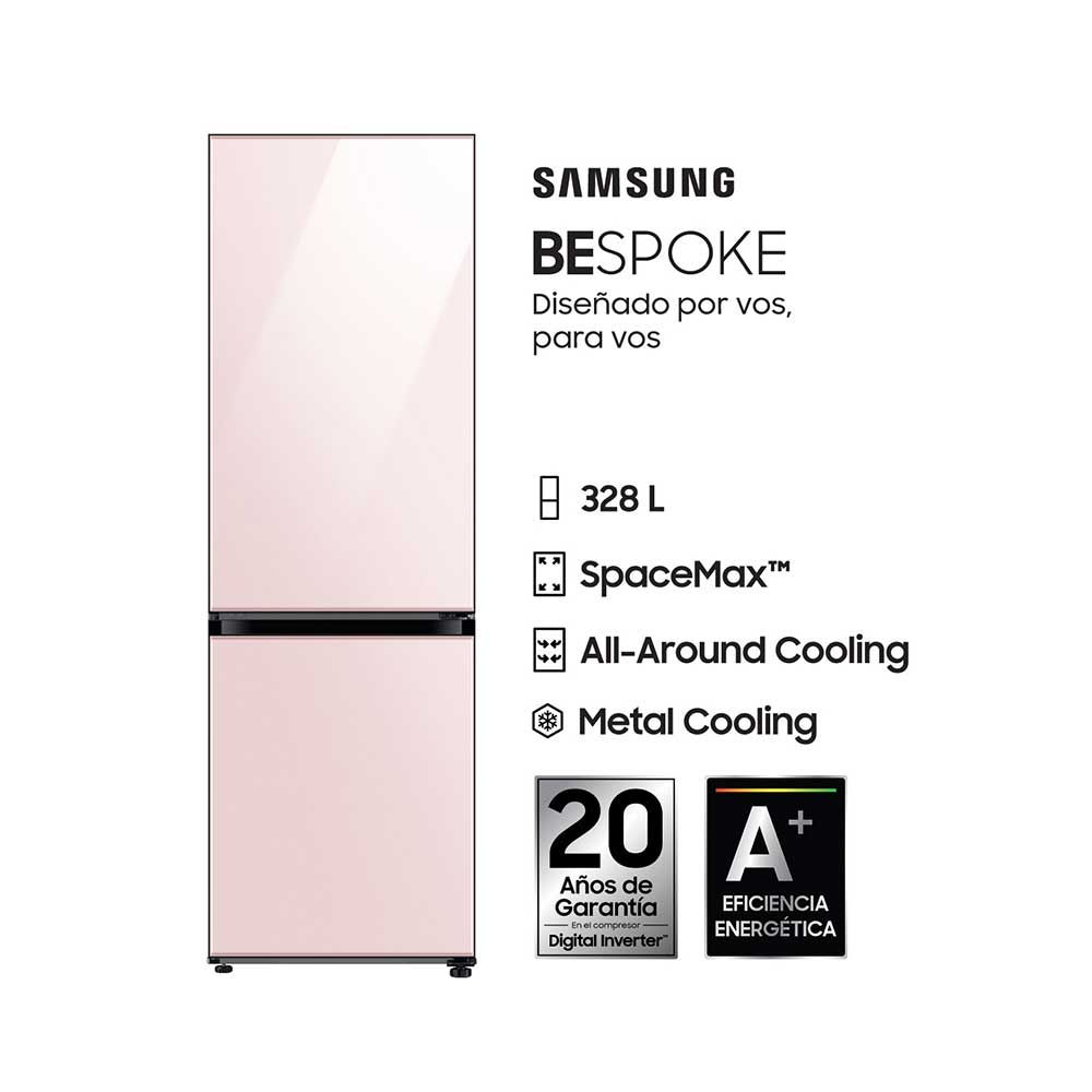Heladera Samsung No Frost Inverter Bespoke RB33A307032 328Lts Glam Rosa