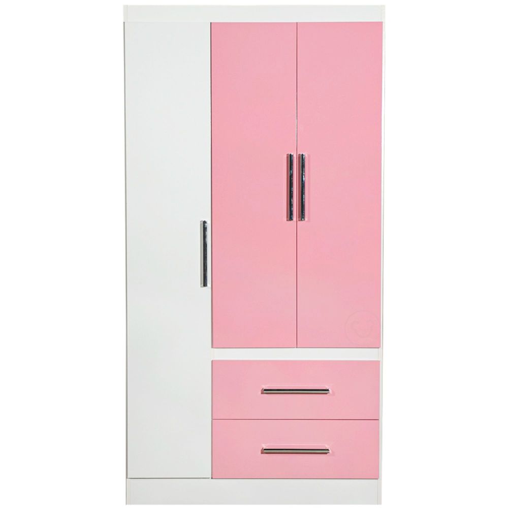 Placard Ropero Moderno 3 puertas Reforzado Rosa y Blanco Maximo