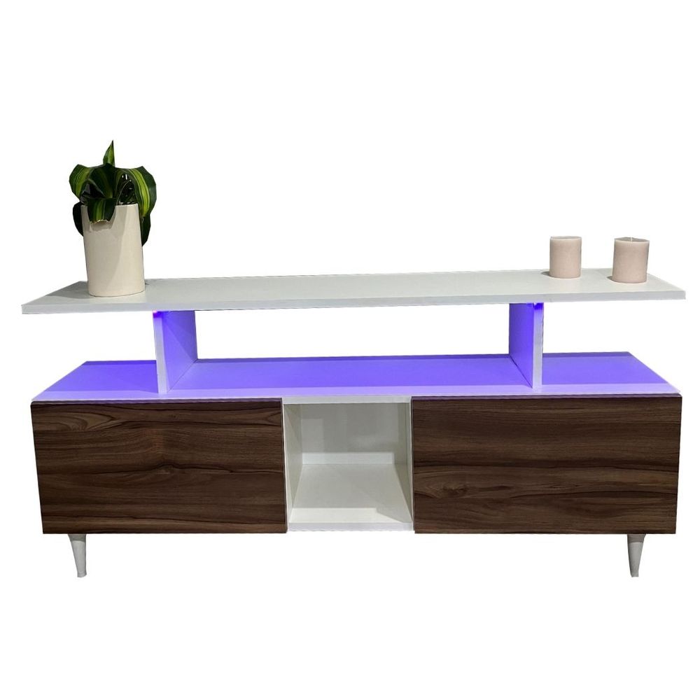 Rack Mueble TV DISEÑO CUBO CON LUZ LED Barak Muebles