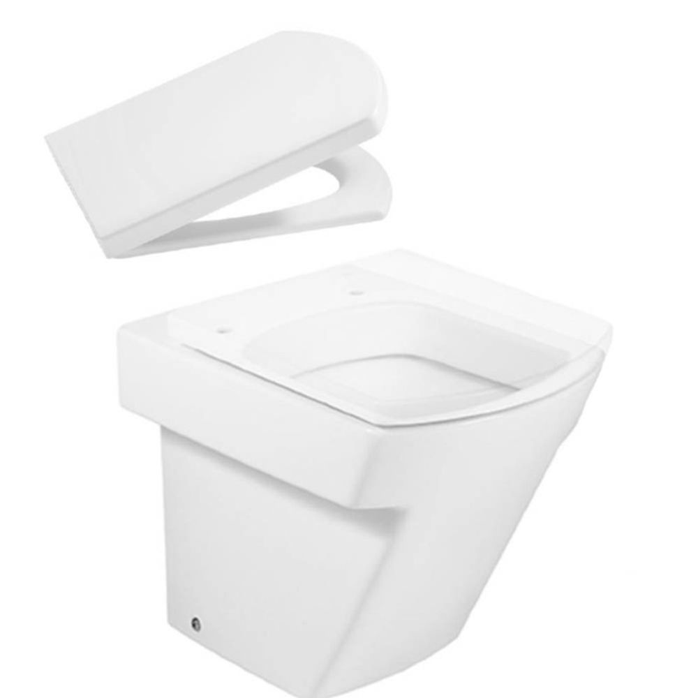 Set Inodoro Corto Roca Hall Con Asiento Y Tapa Amortiguada