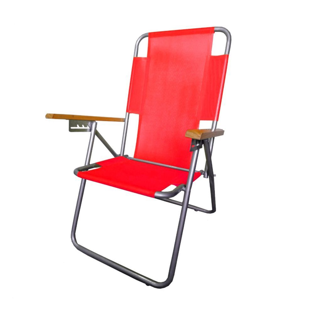 Sillon Reposera Camping 5 Posiciones Roja