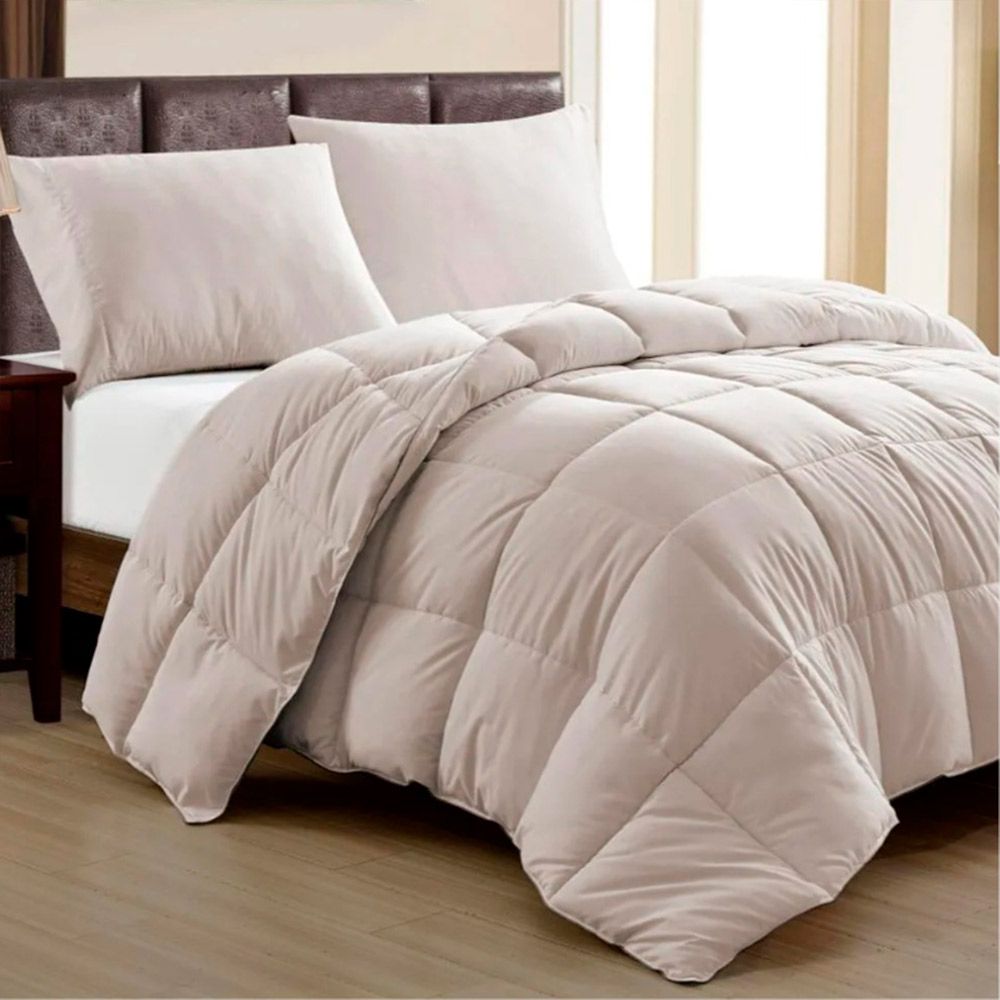 Acolchado Simil Plumón Full Blanc Queen 2 1/2 Plazas Crudo