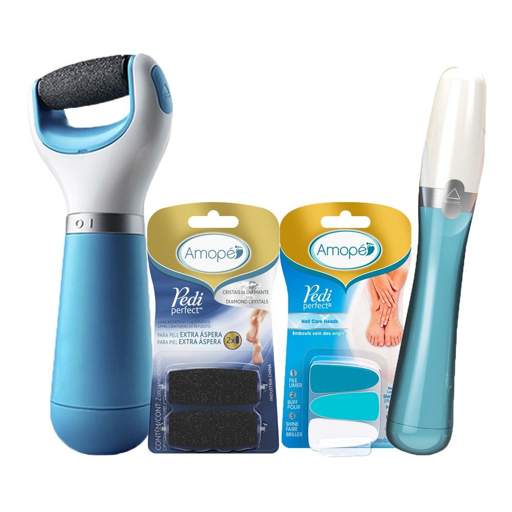 Exfol Amopé Pies + Rto Áspero + Lima Elect Uñas + Rto Uñas