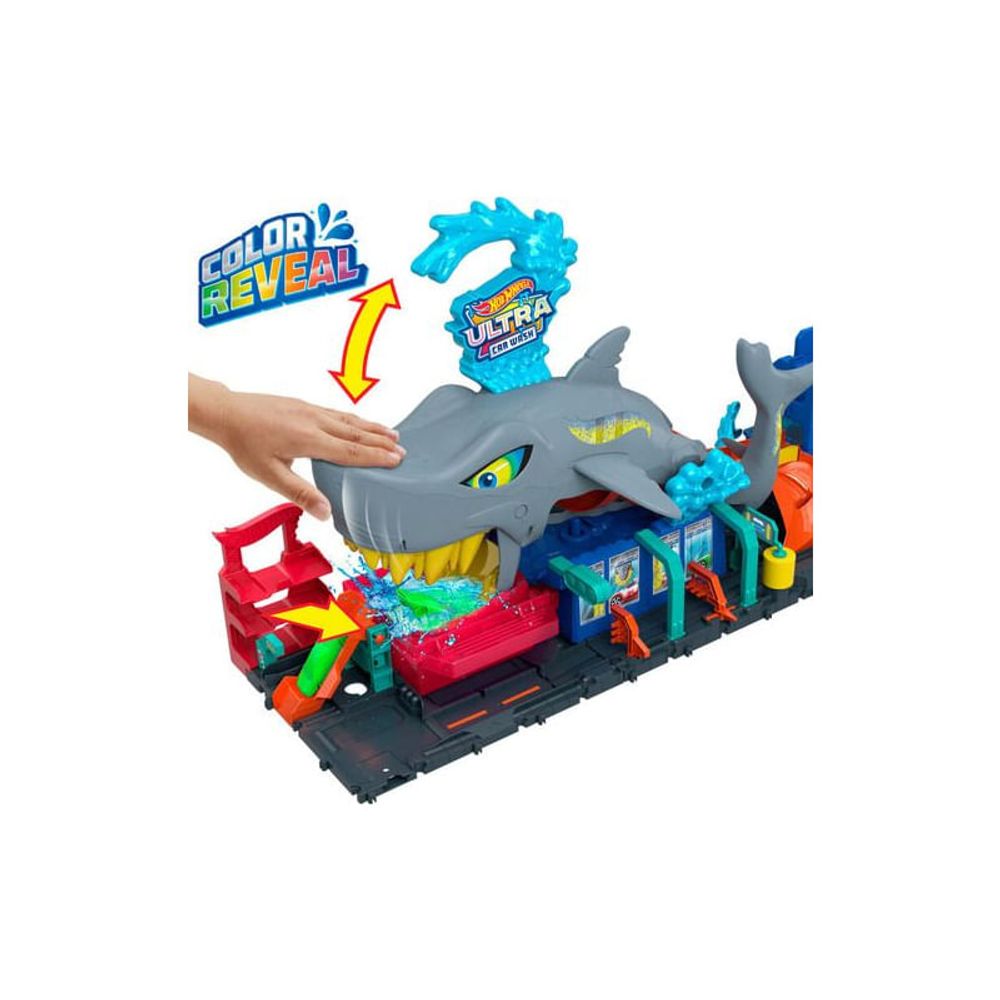 Hot Wheels City Pista Shark Car Wash Htn82 Mattel