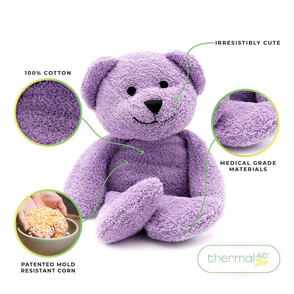 Thermal-Aid Zoo Animals - Tumble The Lavender Bear