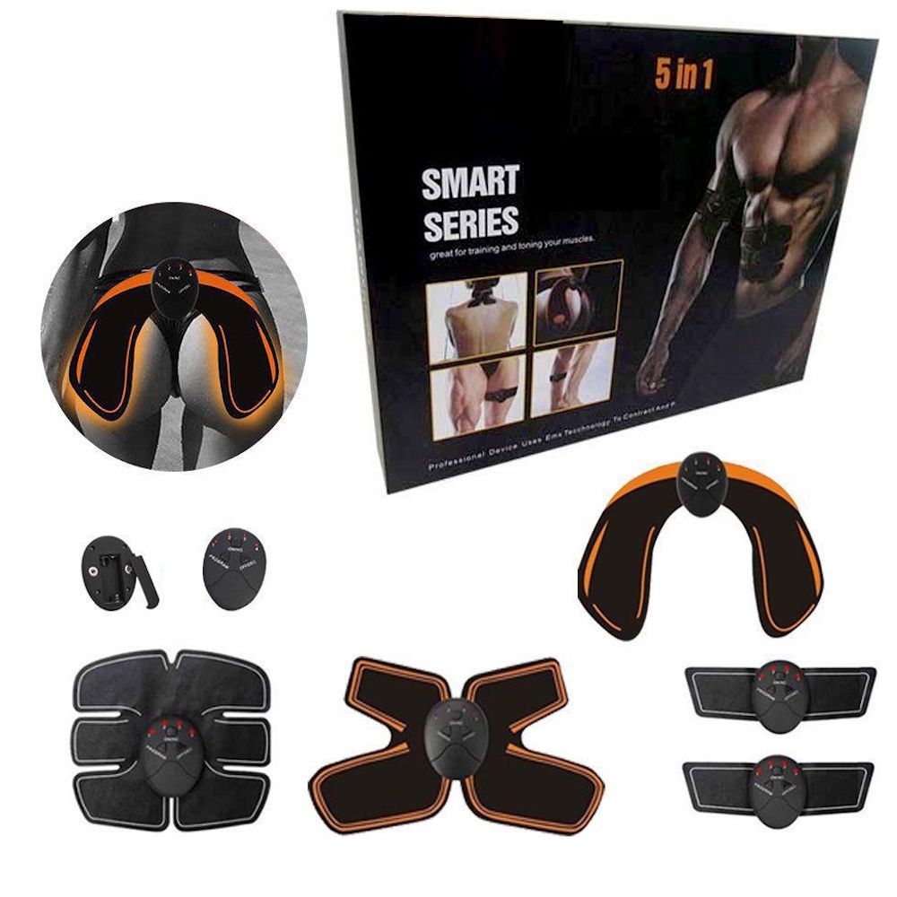 Kit Electroestimulador Muscular 5 En 1 Ems Tonifica Abdomen + Abdomen +Brazos y Piernas