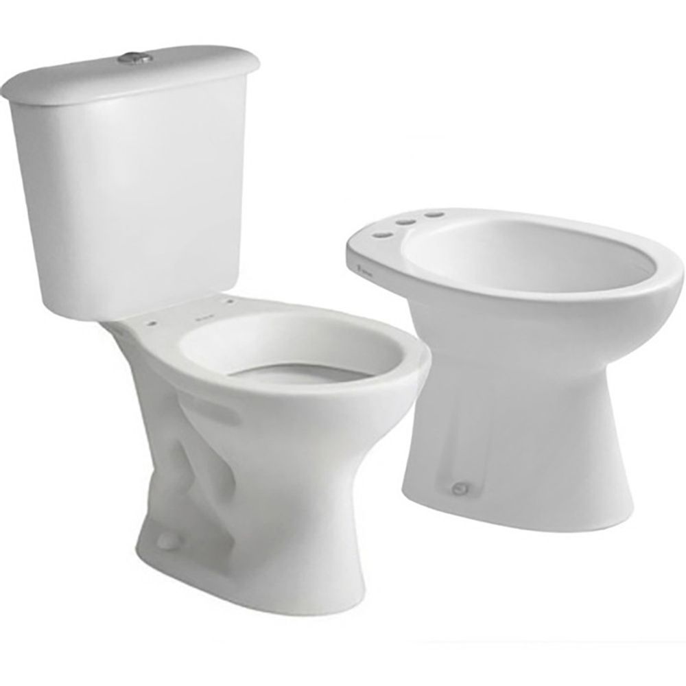 Combo Ferrum Andina Inodoro Largo Depósito Y Bidé Blanco 3Ag