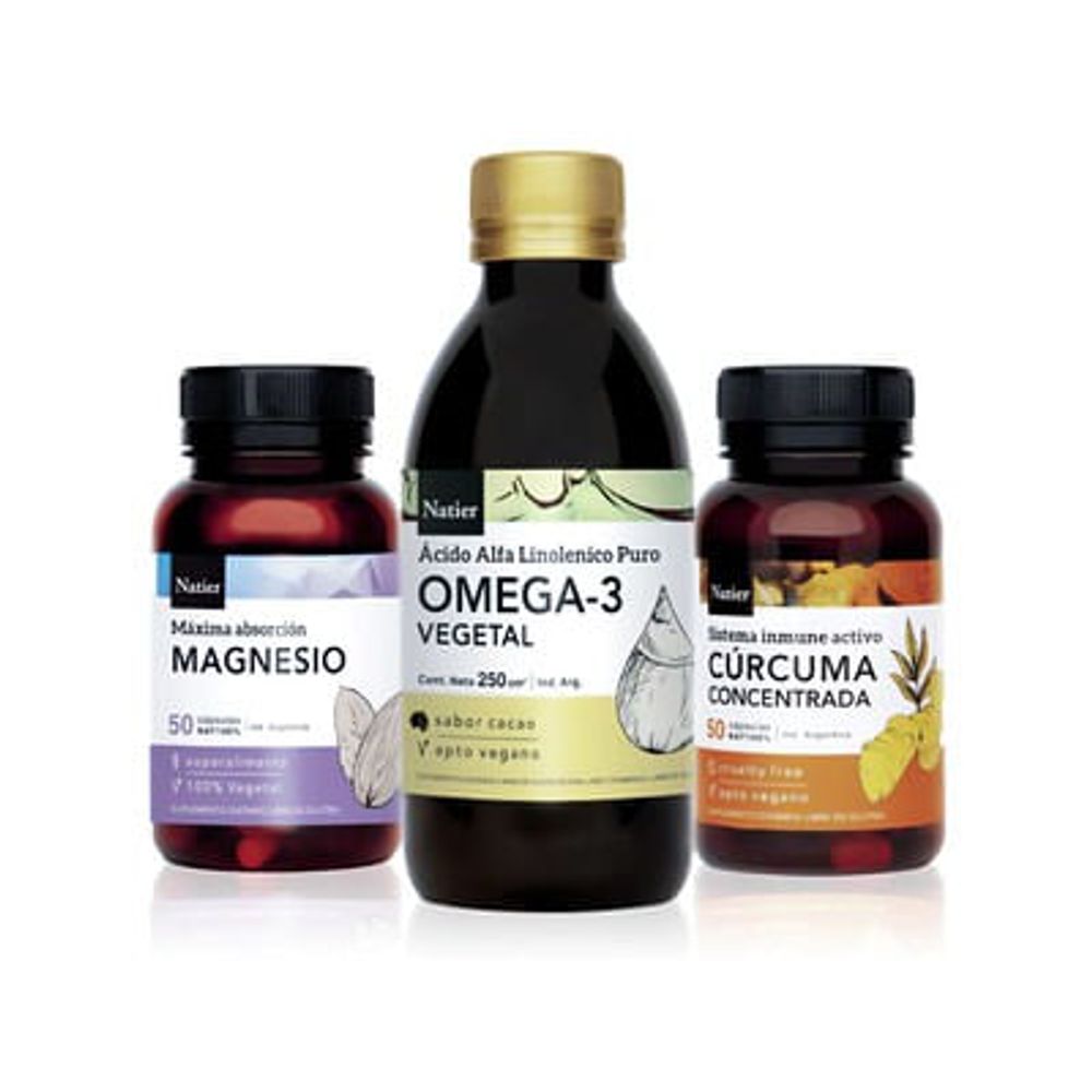PLAN ANTIFLAMATORIO: Magnesio + OMEGA-3 Bebible + Cúrcuma Concentrada