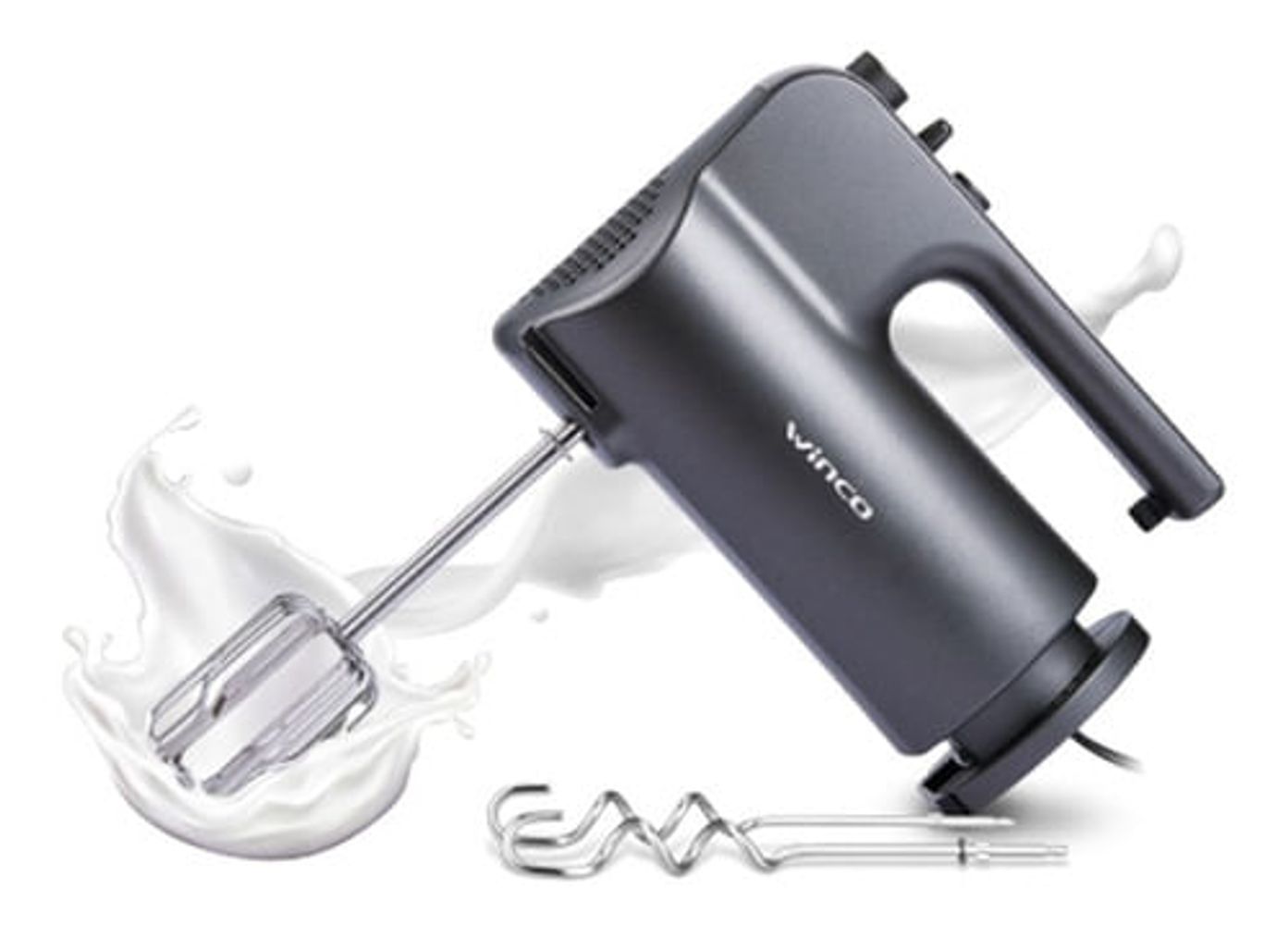 Batidora De Mano Winco W310 Negra 5 Vel 2 Batidores