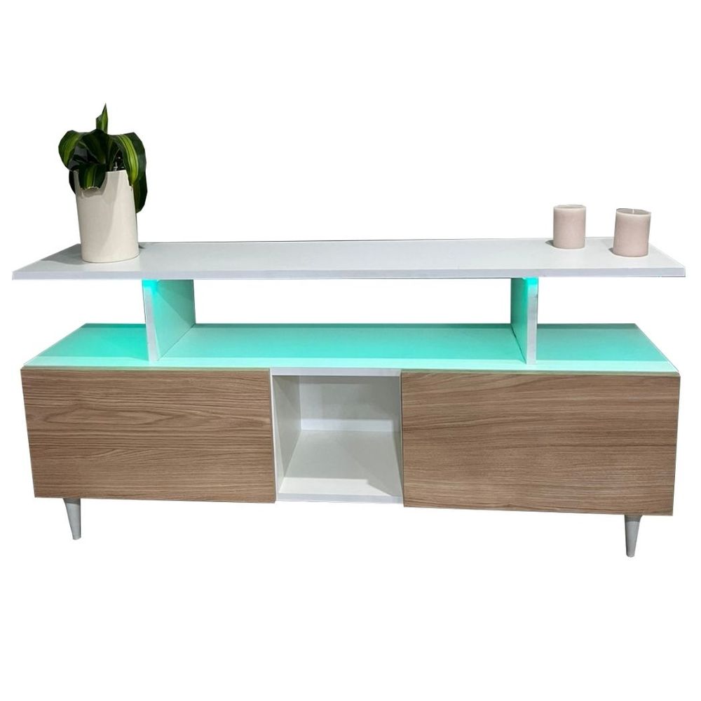 Rack Mueble TV DISEÑO CUBO CON LUZ LED Barak Muebles