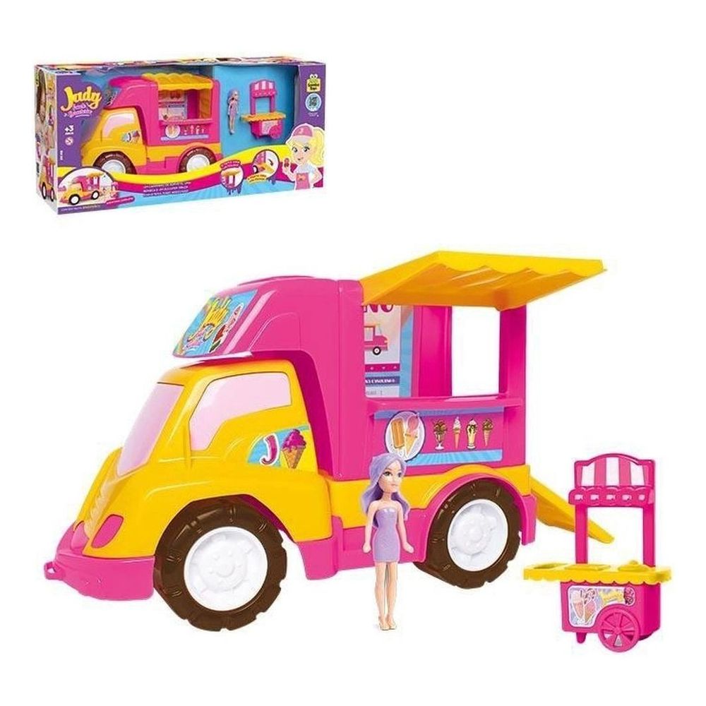 Judy Food Truck Carrito De Helados Con Muñeca