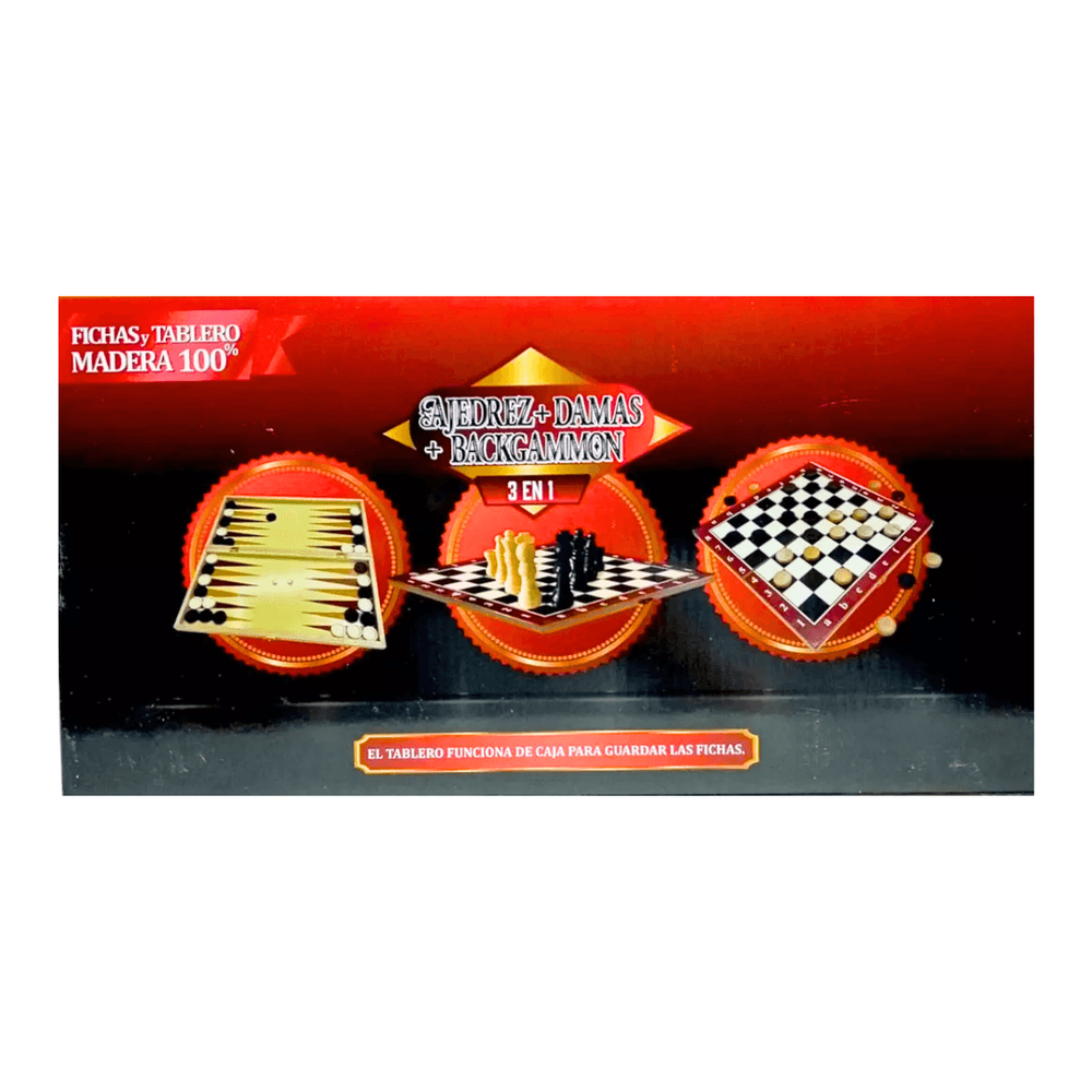 Ajedrez + Damas + Backgammon 3 EN 1 ANCH39