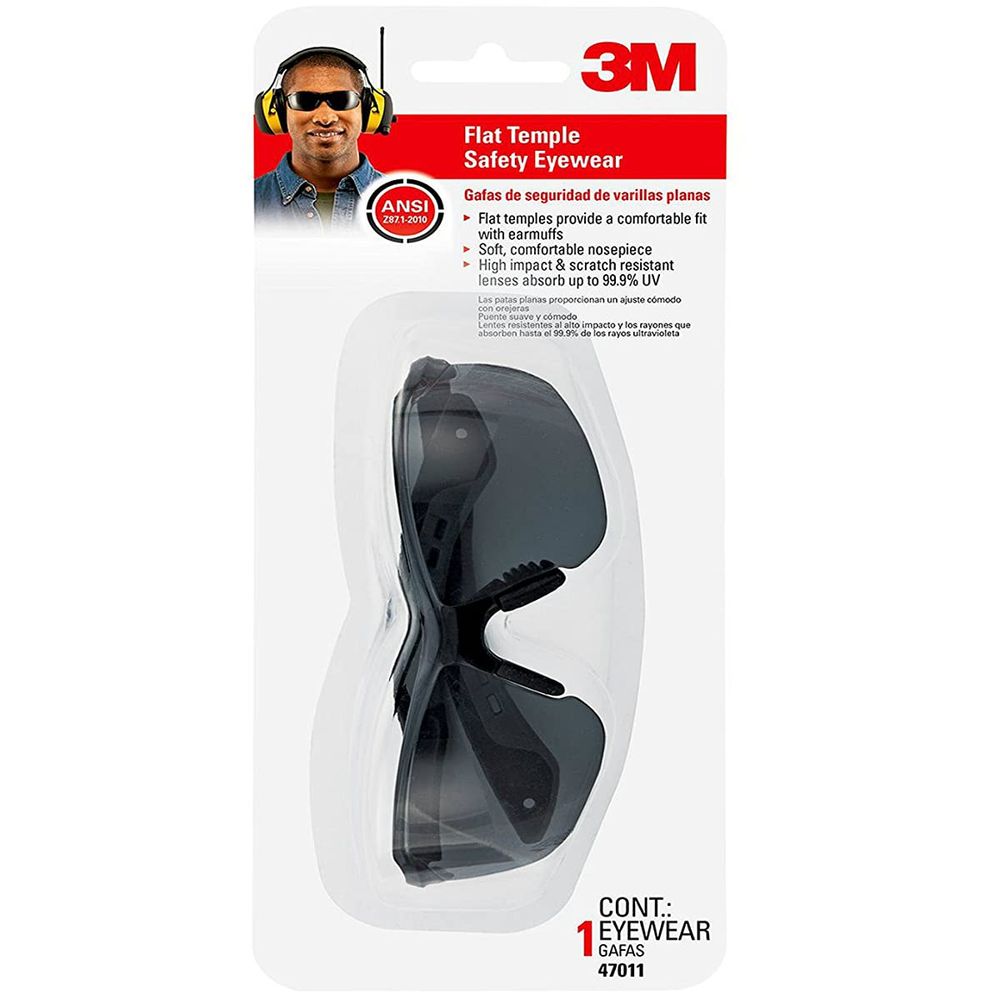 3M Flat Temple Safety Eyewear with Scratch