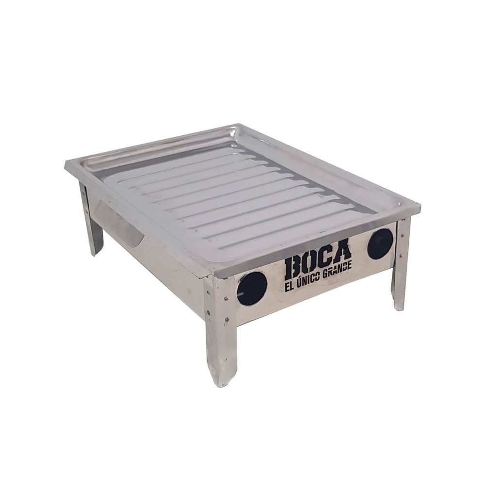 Brasero De Mesa Parrilla Acero Inox Boca Juniors Oficial