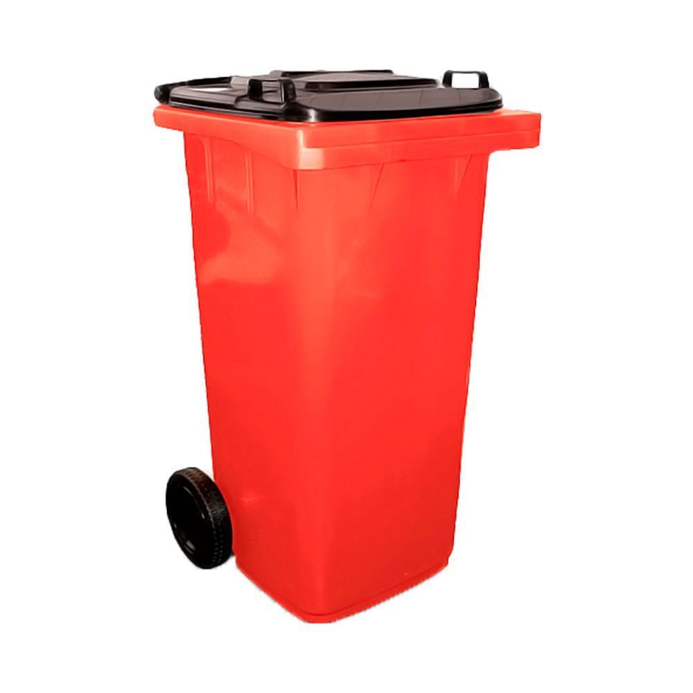 Tacho Recipiente Basura Ruedas 120Lts Rojo - Colombraro