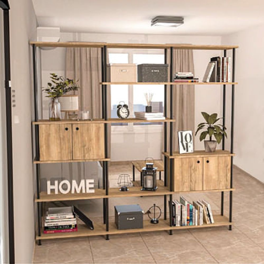 SEPARADOR + 2 MÓDULOS. 192 x 30 x 182 cm. Color ROBLE ATAKAMA