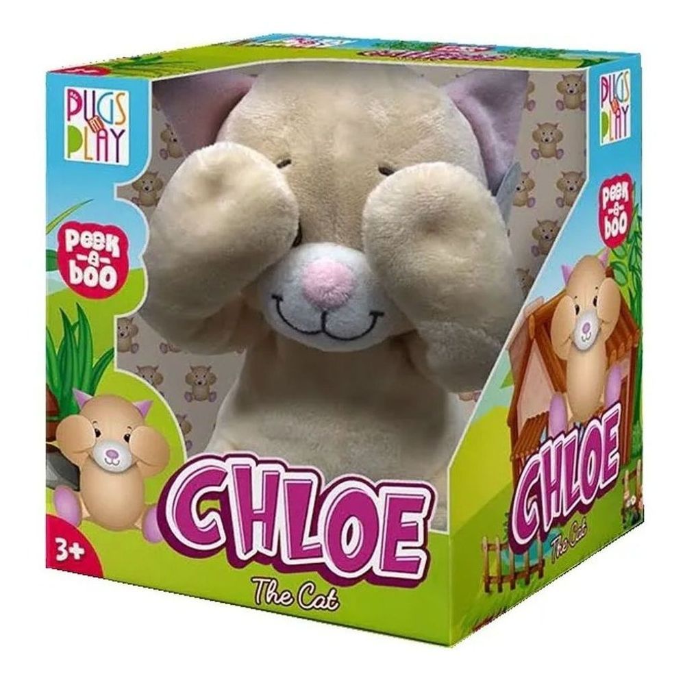 Peluche gato pugs at play peek a boo chloe