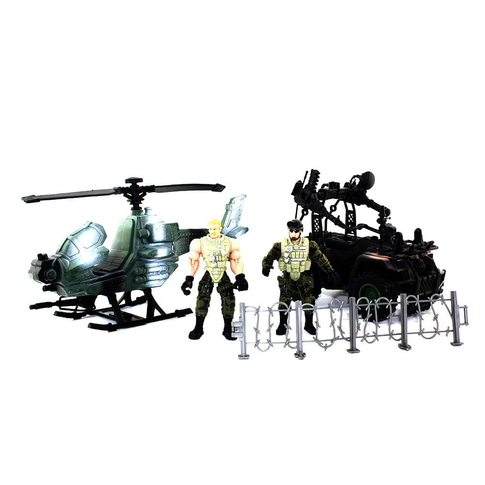 Set Combat Force Mediano Helicóptero + Cuatriciclo