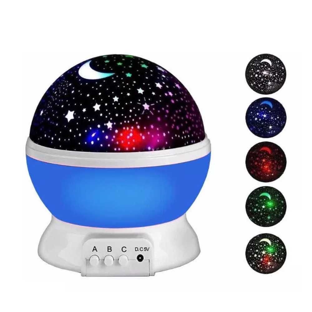 Velador Luz de Noche Proyector de Estrellas Giratorio Celeste