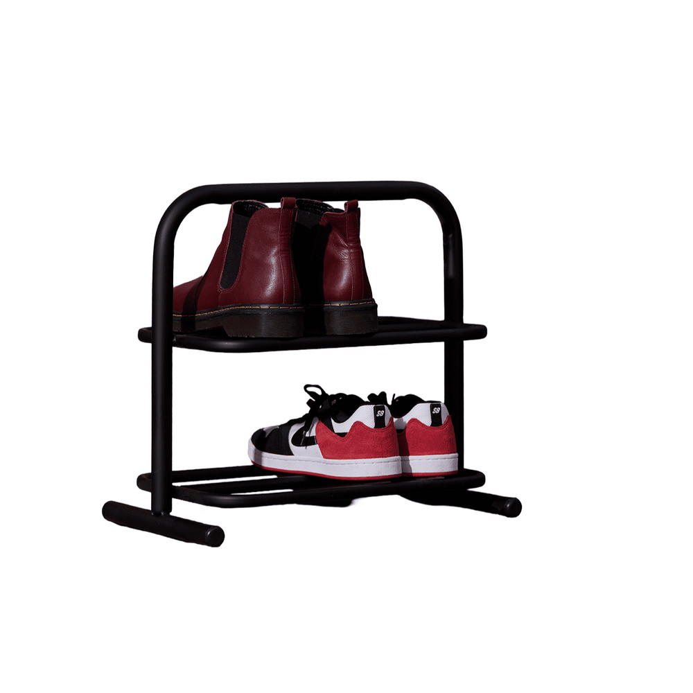 Zapatero Individual Caño Cuadrado Hierro Industrial Negro Mate