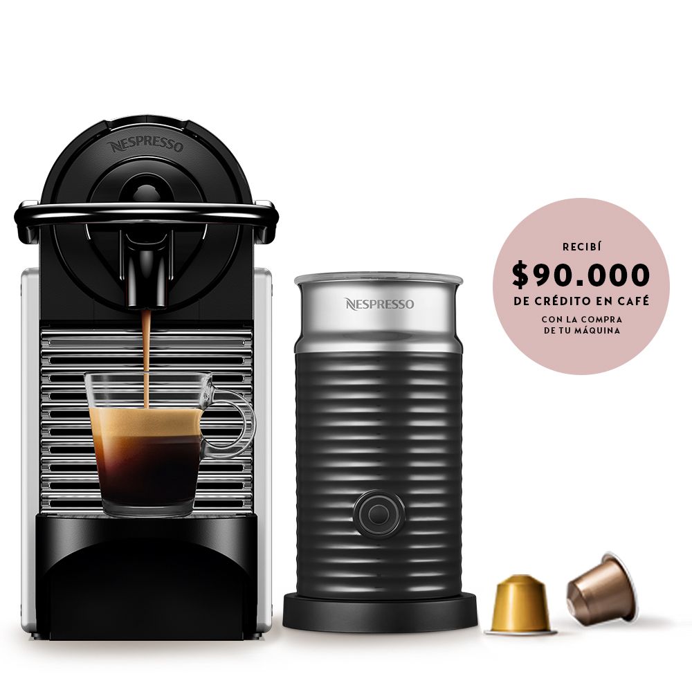 Cafetera Nespresso Pixie Silver + Aeroccino