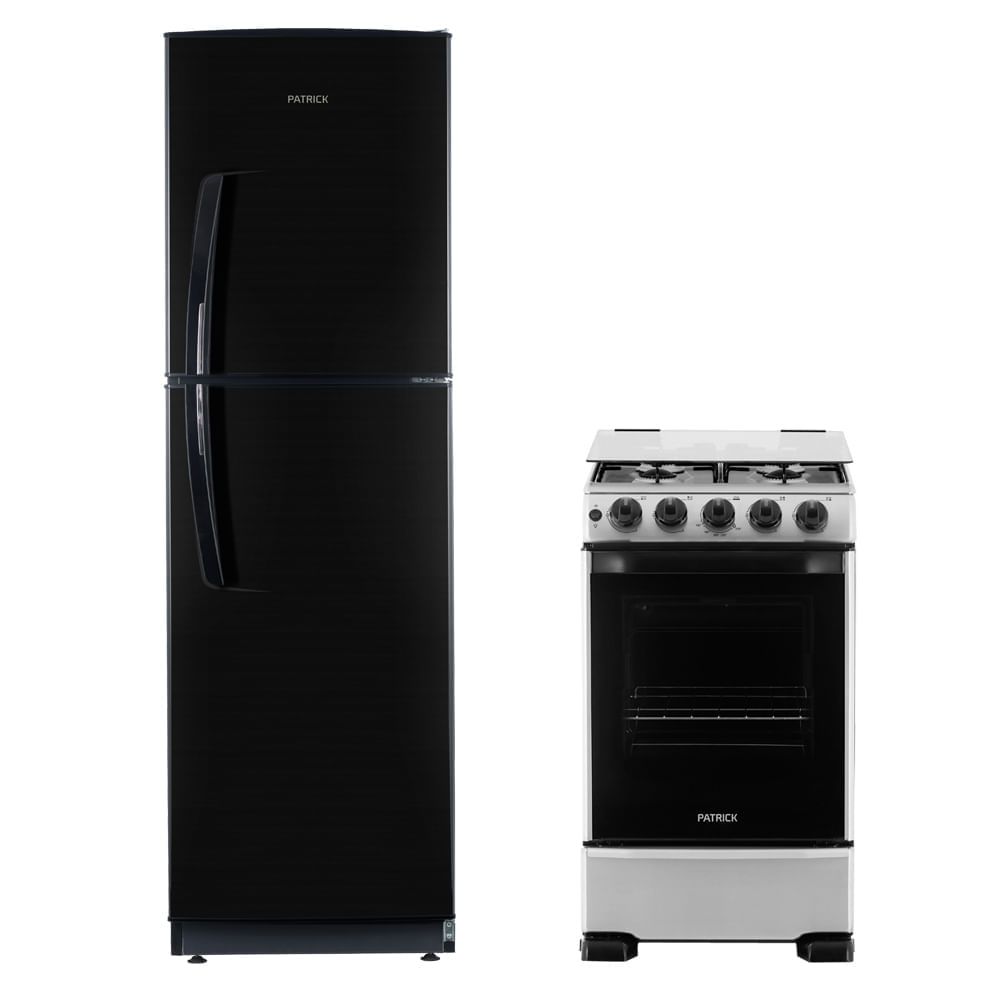 Combo Heladera con Extra Freezer Cíclica 314 Lts Black Steel Patrick ...