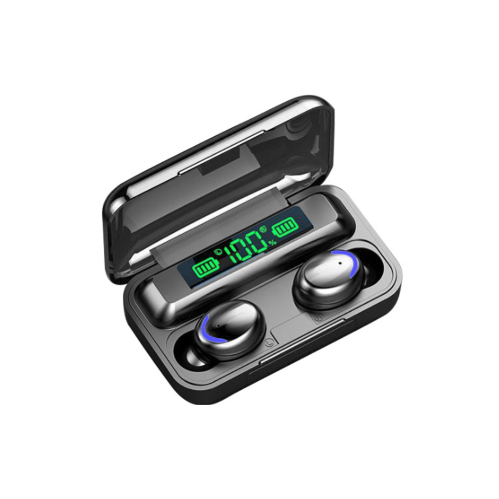 Auriculares Bluetooth F9-5 TWS Negro Con Power Bank