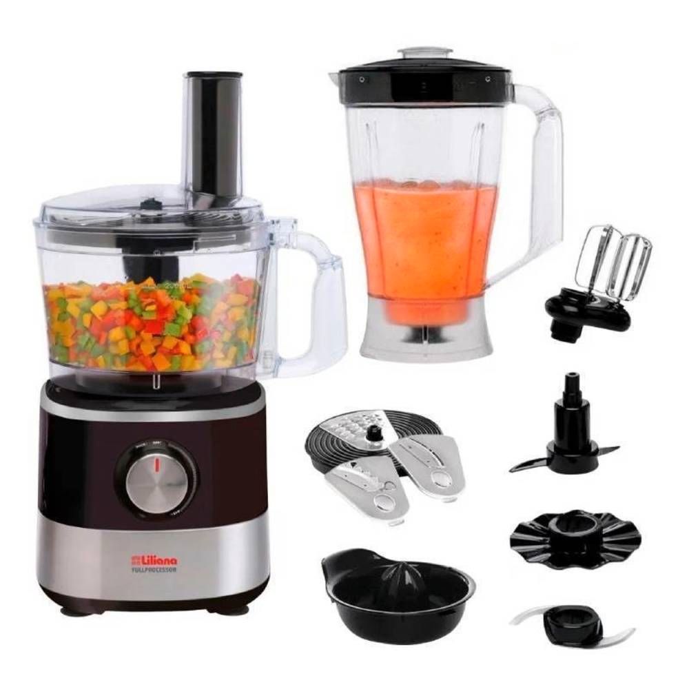 Multiprocesadora Liliana Am790 Fullpros - Negra 1000w Vaso 12 Lts Jarra ...