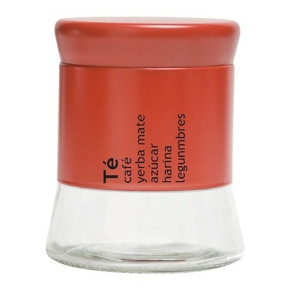 Frasco Contenedor Recipiente Vidrio Tapa Rosca Rojo 650ml