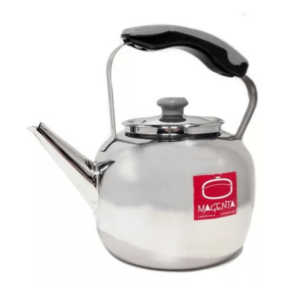 Pava Gamuza Magenta Pico Recto Acero Inox 1,4lts