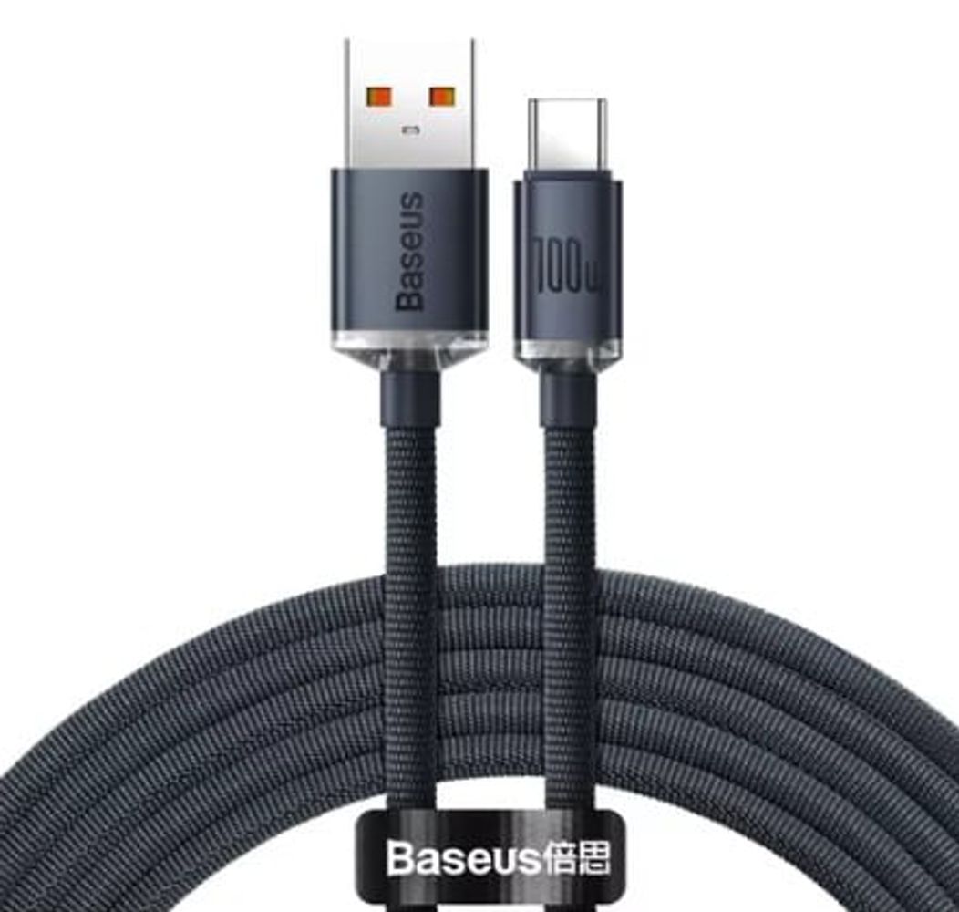 Cable Usb A Tipo C 2 Metros Baseus Crystal Carga Rapida 100w