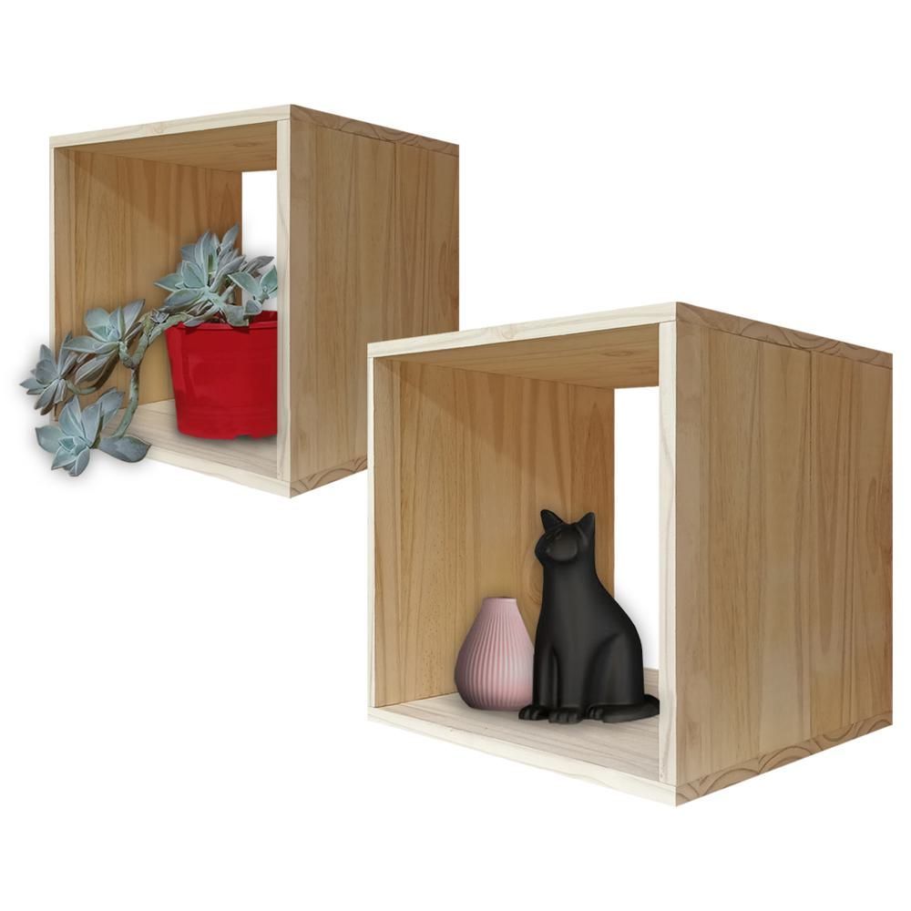 Kit 2 Cubos Colgantes Estanteria 40X40X30 Color Natural