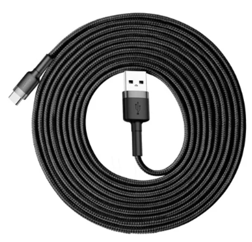 Cable usb tipo C Baseus negro/gris con entrada USB salida USB-C
