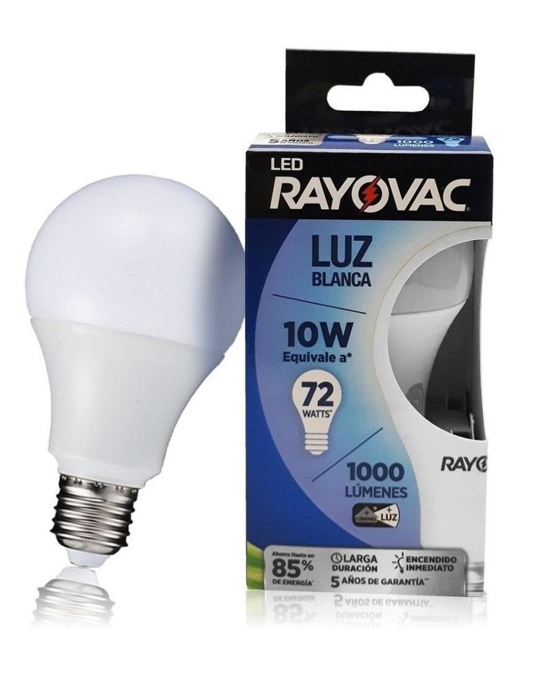 Pack X 10 Lámparas Led 10w = 72w Luz Fría Foco E27
