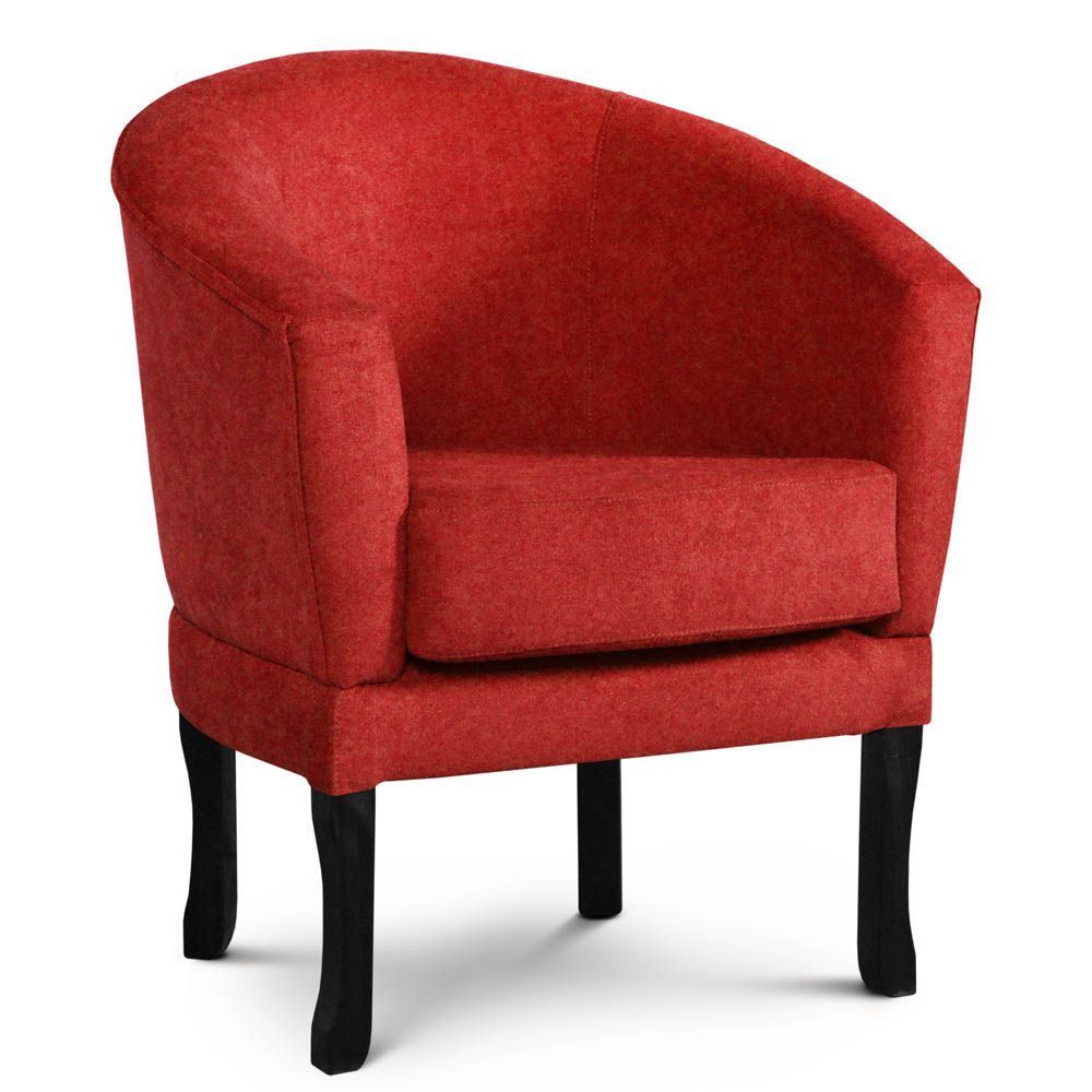 Sillón Individual Shey Espácity Tela Roja Antimanchas