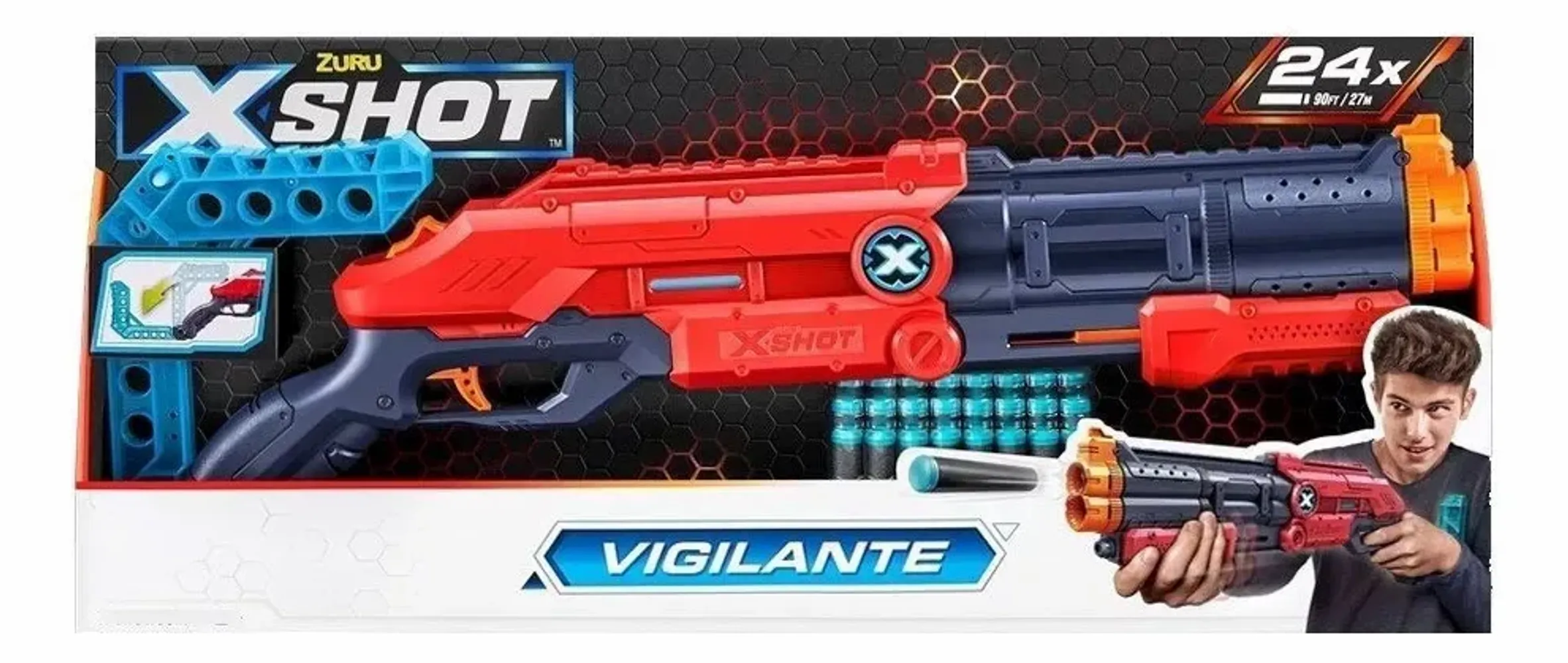 Pistola X-shot Vigilante Con 24 Dardos 01172 Zuru