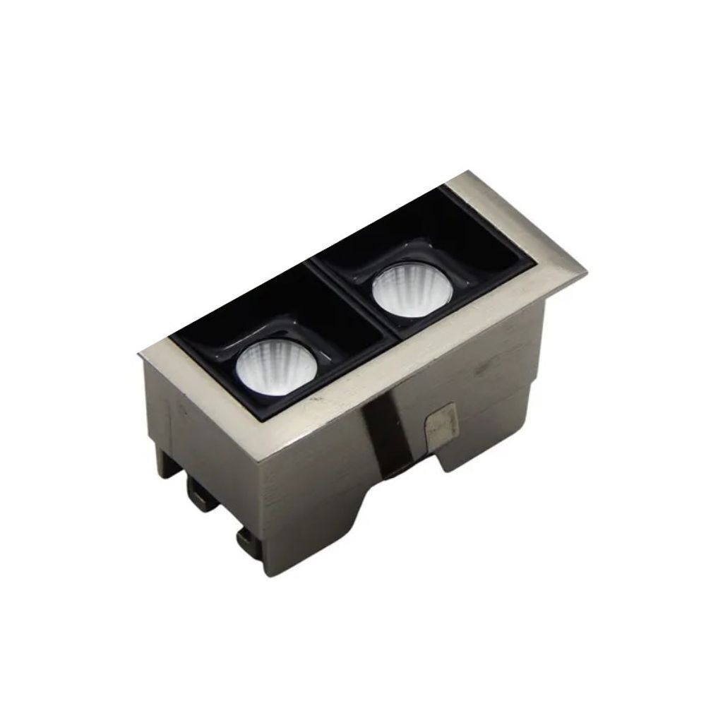 Spot Embutir Lineal Led Rectangular Mini Aluminio 4W 220V Plata