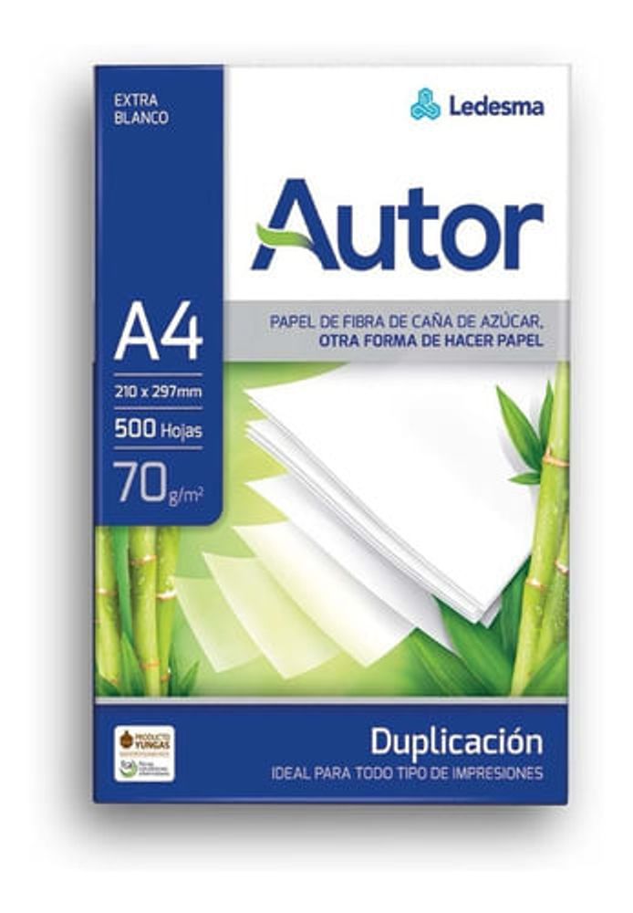 Resmas Autor A4 70 Grs Caja Por 12 Resmas