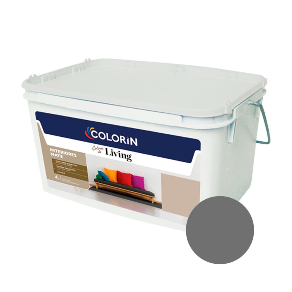 Pintura Latex Interior Colorín Living Lavable Hematita 4 Lts