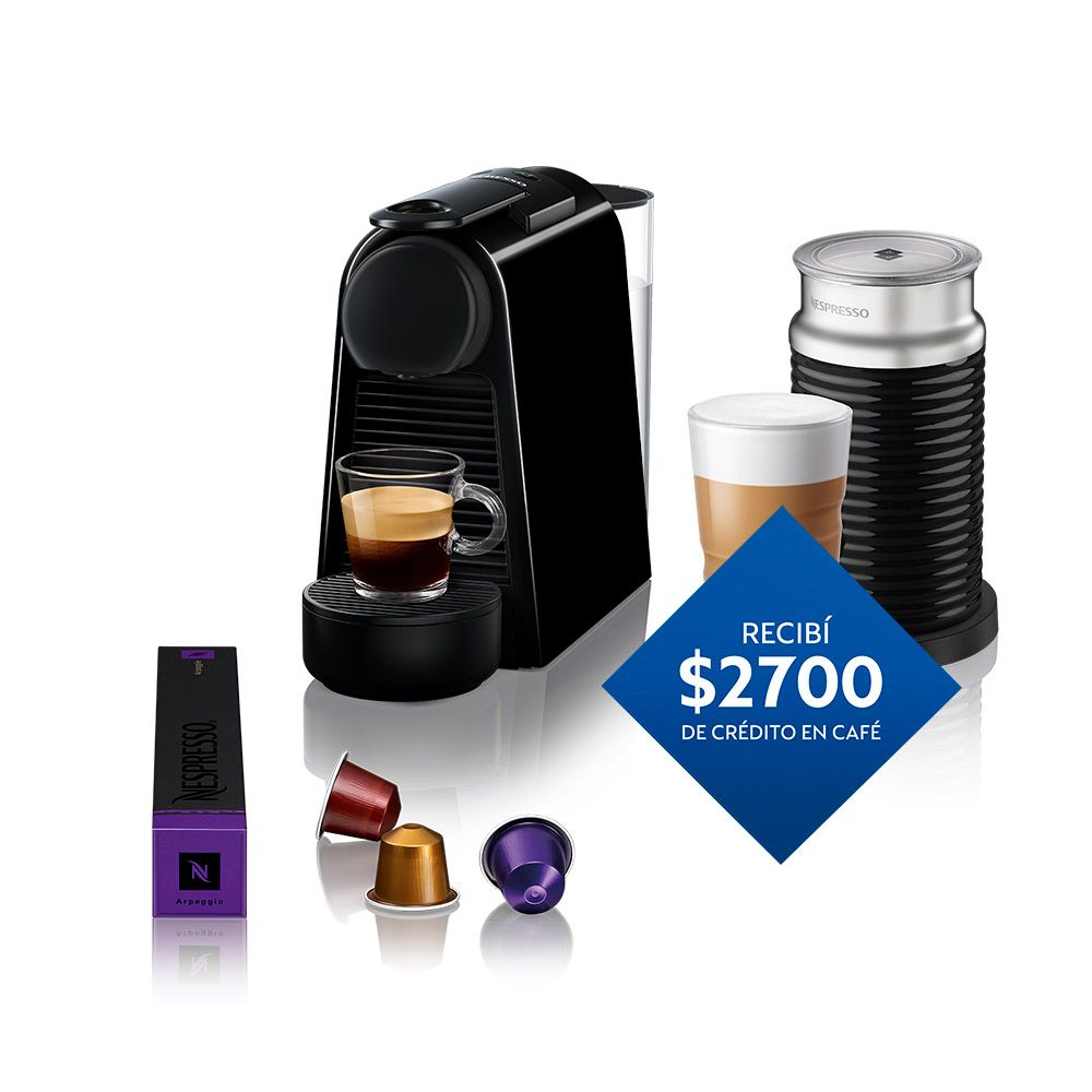Cafetera Nespresso Essenza Mini Black + Aeroccino 3