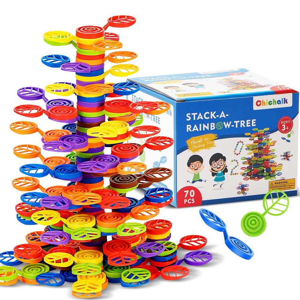 Bloques apilables Chichalk Stack-a-Rainbow-Tree, 70 piezas