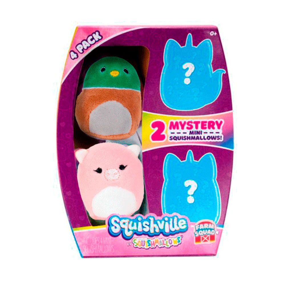 Peluches Squishmallows Squishville Mini Pack 4 Farm