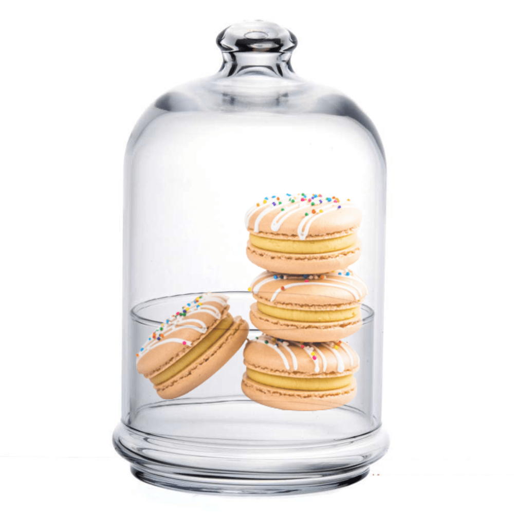 Plato Recipiente Campana Vidrio Chico Velas Masitas Macarones Pasabahce