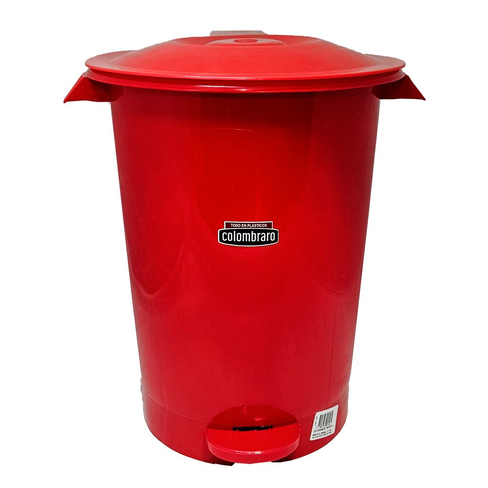 Tacho Recipiente Residuos Con Tapa Pedal 17 Lts Rojo - Colombraro