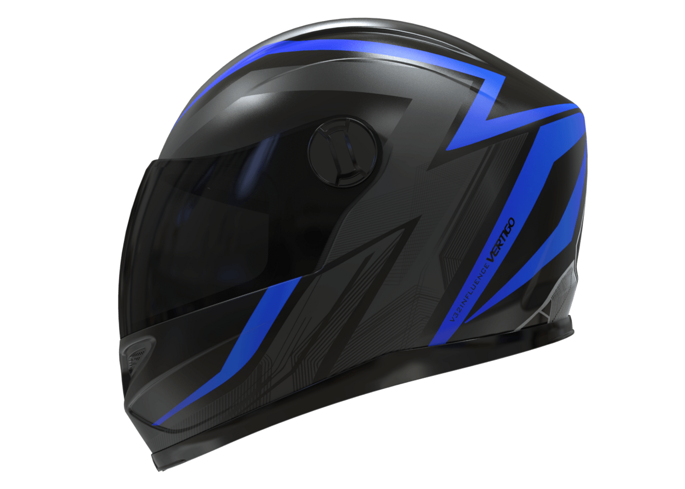 Casco Moto Integral Vertigo V32 Influence Celeste/Negro L