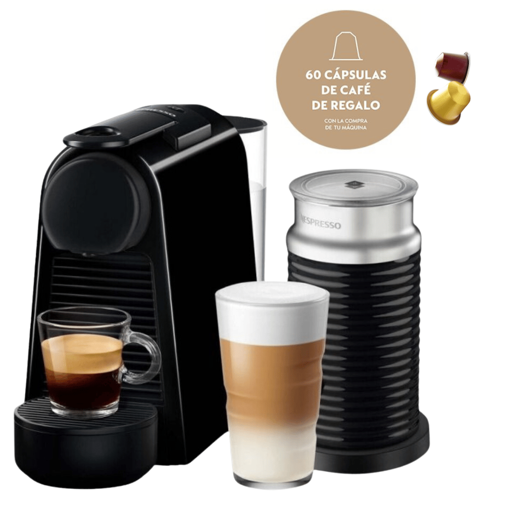 Cafetera Nespresso Essenza Mini Negra + Aeroccino A3KD30-AR-BKNE2-EI