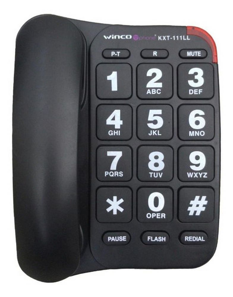 Telefono con Cable de Mesa TE111N Winco Negro